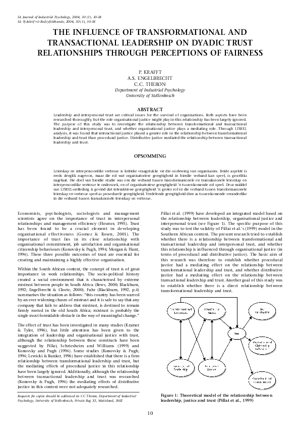 (PDF) The Influence of Transformational and Transactional Leadership Style on Employee ...