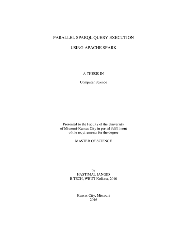 Pdf Parallel Sparql Query Execution Using Apache Spark Hastimal Jangid