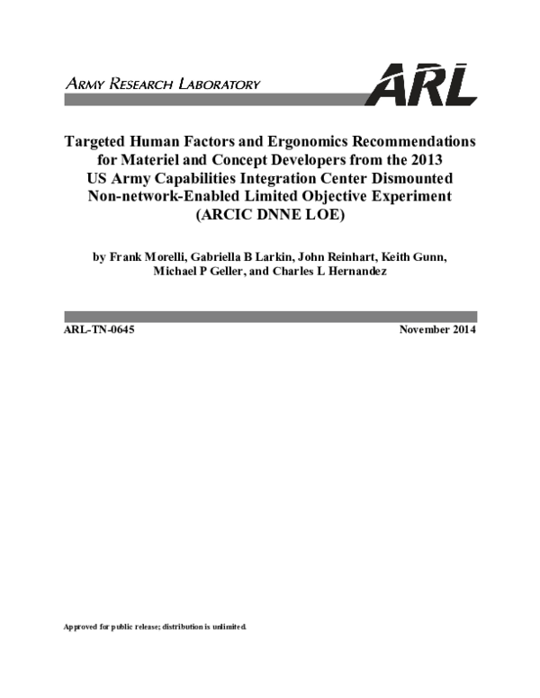 (PDF) Targeted Human Factors and Ergonomics Recommendations for ...