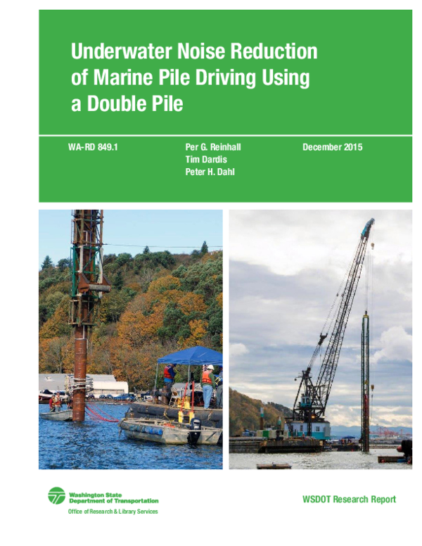(PDF) Underwater Noise Reduction of Marine Pile Driving Using a Double Pile