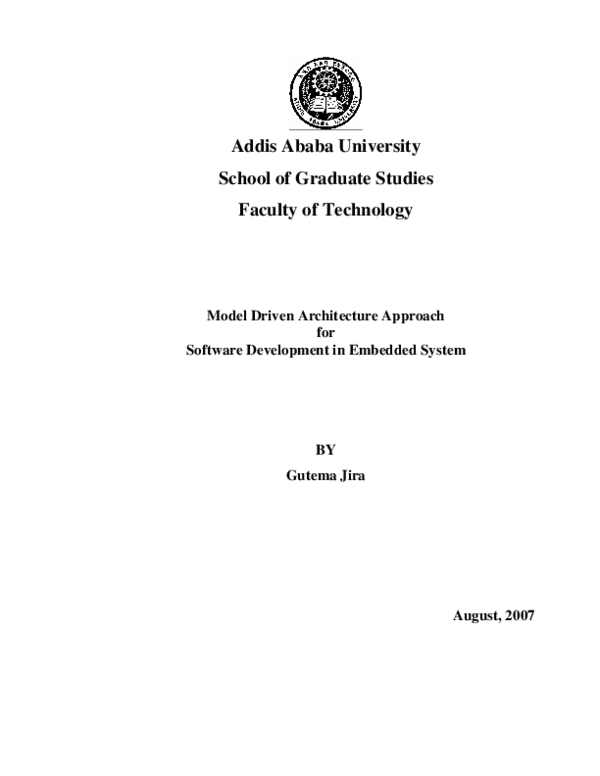 Pdf Model Driven Architecture Approach For Software Development In Embedded System