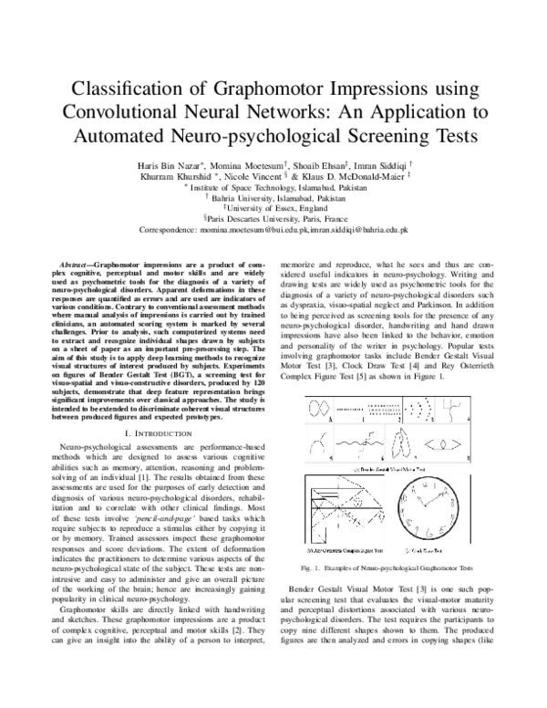 (PDF) Classification of Graphomotor Impressions Using Convolutional ...