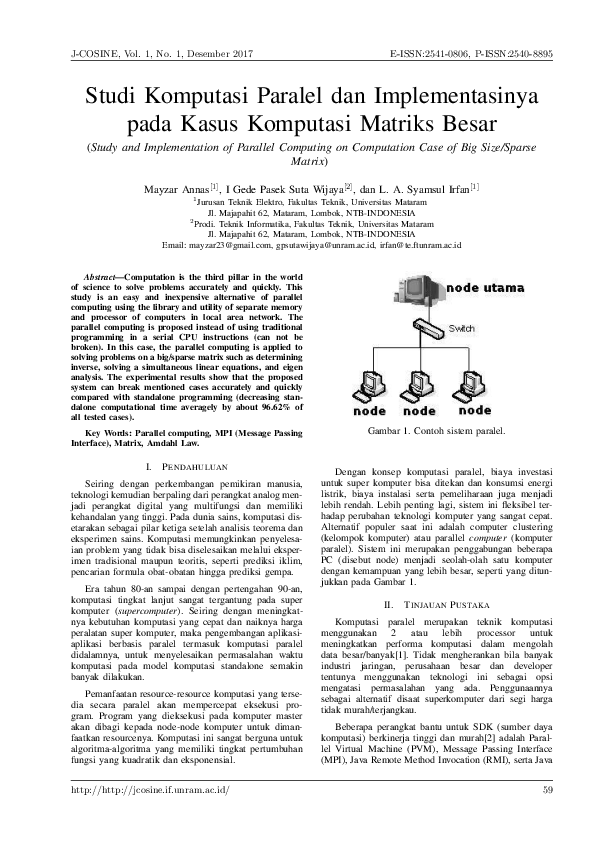(PDF) Studi Komputasi Paralel dan Implementasinya pada Kasus Komputasi ...