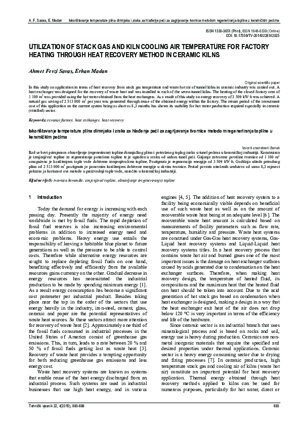 (PDF) Utilization of stack gas and kiln cooling air temperature for ...