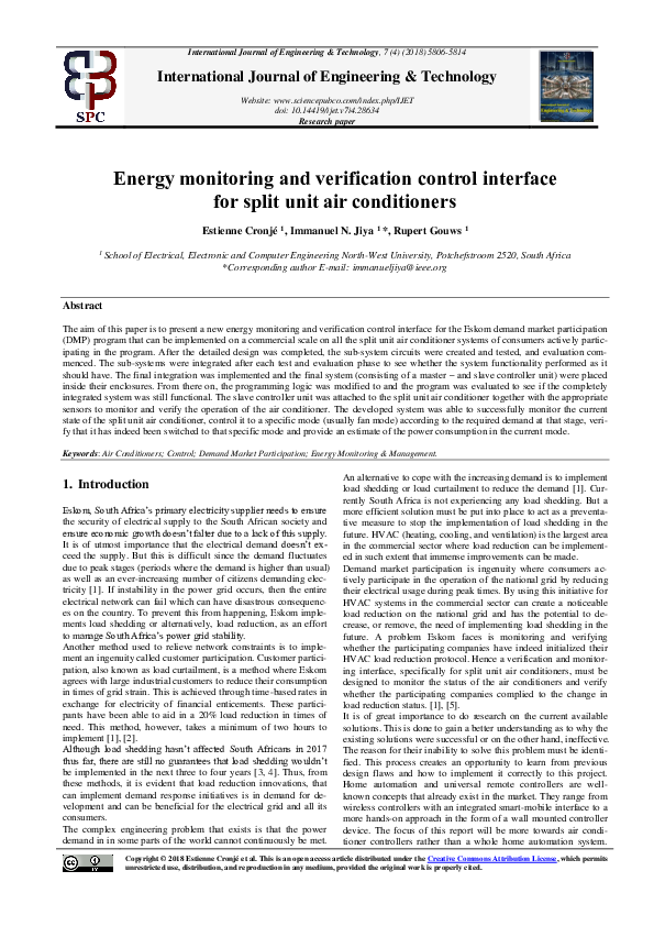 (PDF) Energy monitoring and verification control interface for split ...