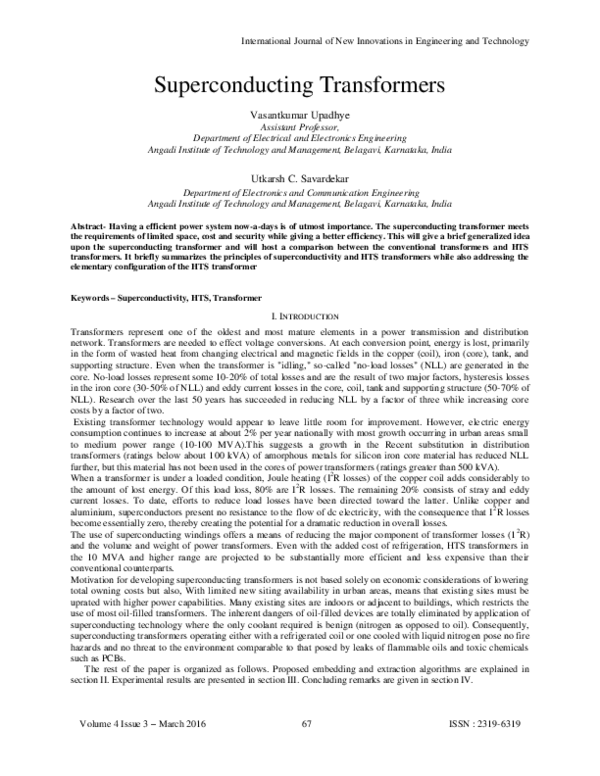 (PDF) Superconducting Transformers