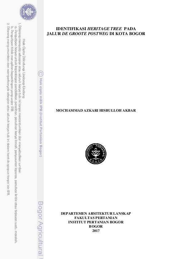 (PDF) Identifikasi Heritage Tree pada Jalur De Groote Postweg di Kota Bogor