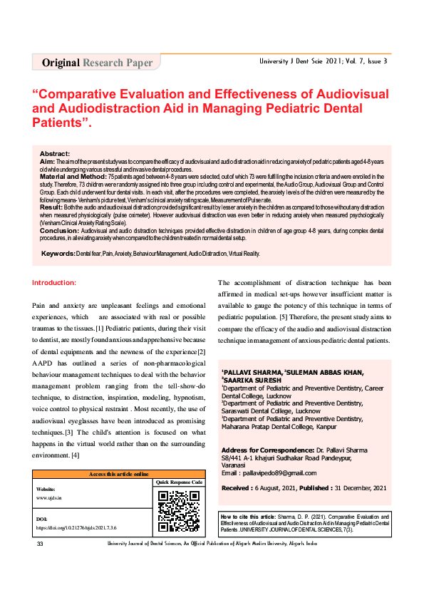 (PDF) "Comparative Evaluation and Effectiveness of Audiovisual and ...
