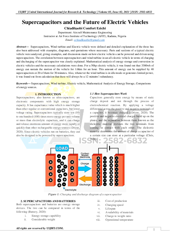Pdf Supercapacitors And The Future Of Electric Vehicles