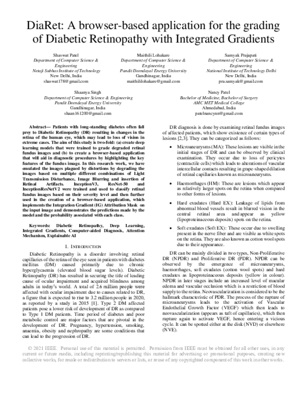 (PDF) DiaRet: A Browser-Based Application for the Grading of Diabetic ...