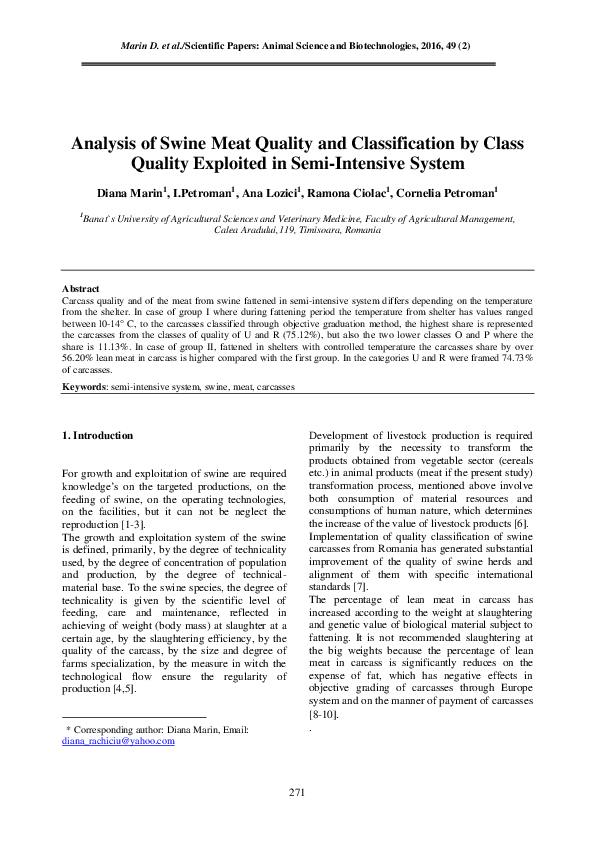 (PDF) Analysis of Swine Meat Quality and Classification by Class ...