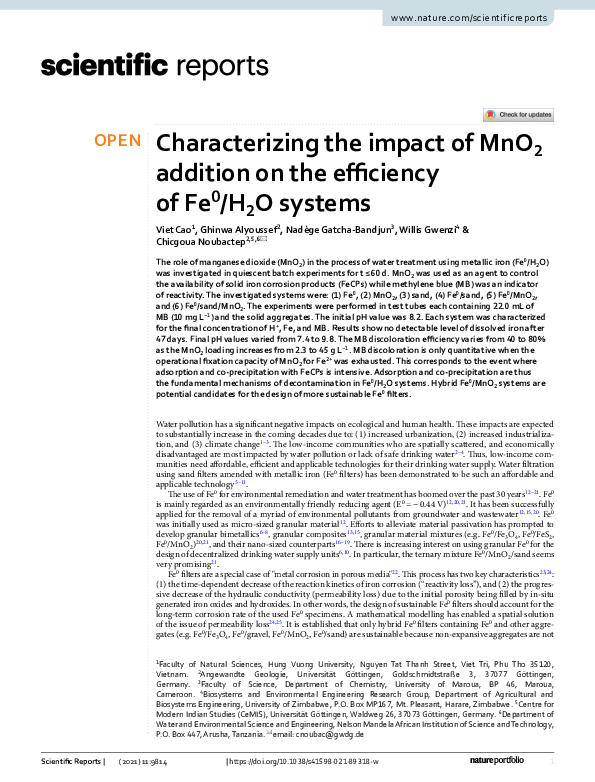 (PDF) Characterizing the impact of MnO2 addition on the efficiency of ...