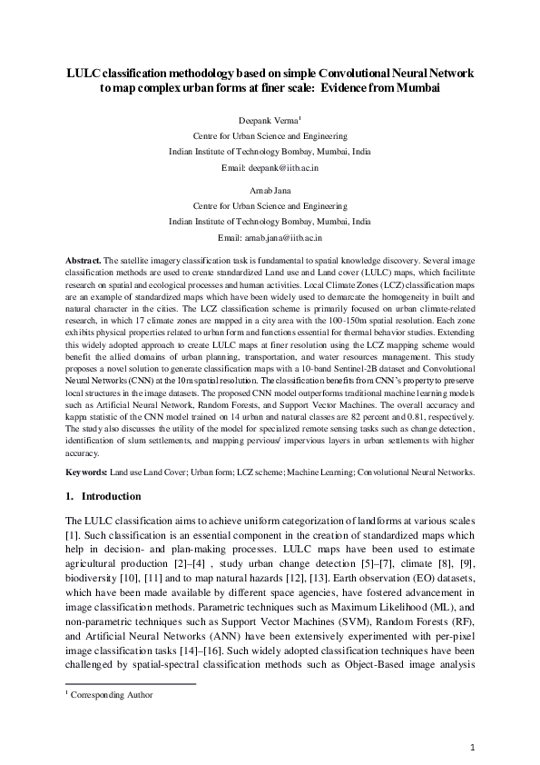 (PDF) LULC classification methodology based on simple Convolutional ...
