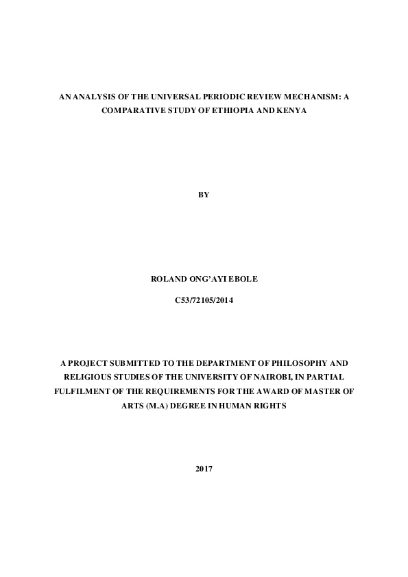 (PDF) An Analysis of the Universal Periodic Review Mechanism: a ...