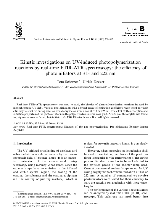 (PDF) Kinetic investigations on UV-induced photopolymerization ...