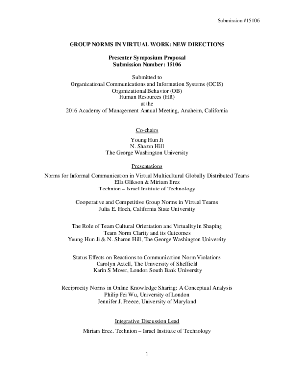 (PDF) Group Norms in Virtual Work: New Directions
