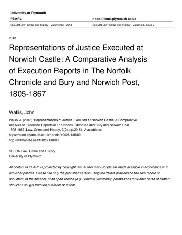 (PDF) Representations of Justice Executed at Norwich Castle: A ...
