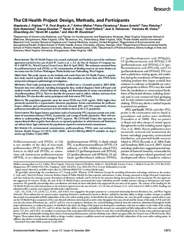 (PDF) The C8 Health Project: Design, Methods, and Participants