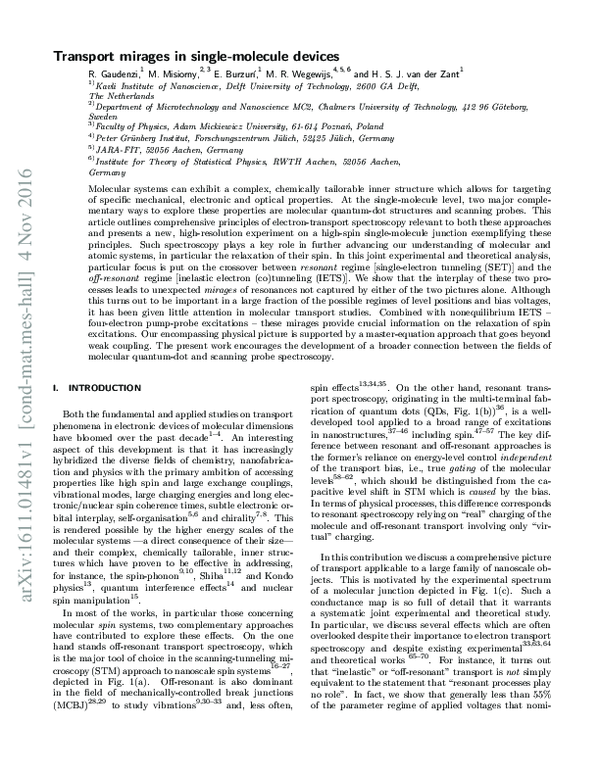 (PDF) Transport mirages in single-molecule devices