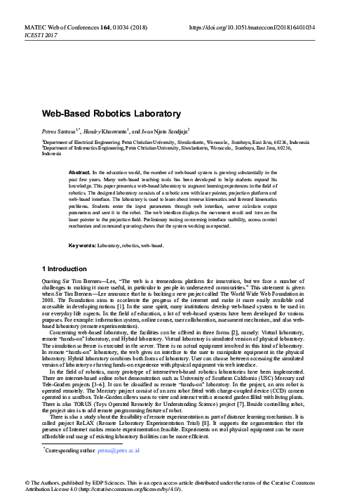 (PDF) Web-Based Robotics Laboratory