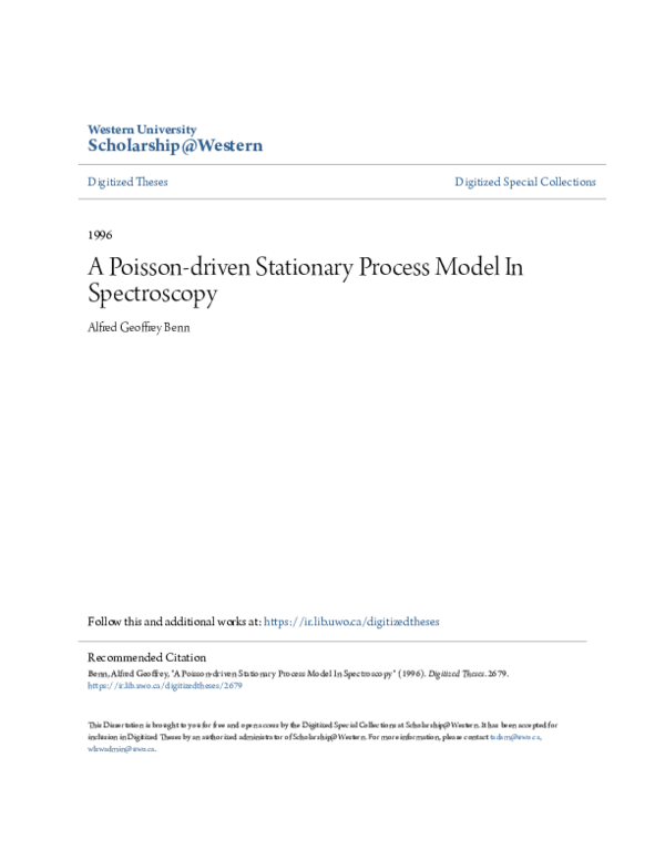 (PDF) A Poisson-driven Stationary Process Model In Spectroscopy