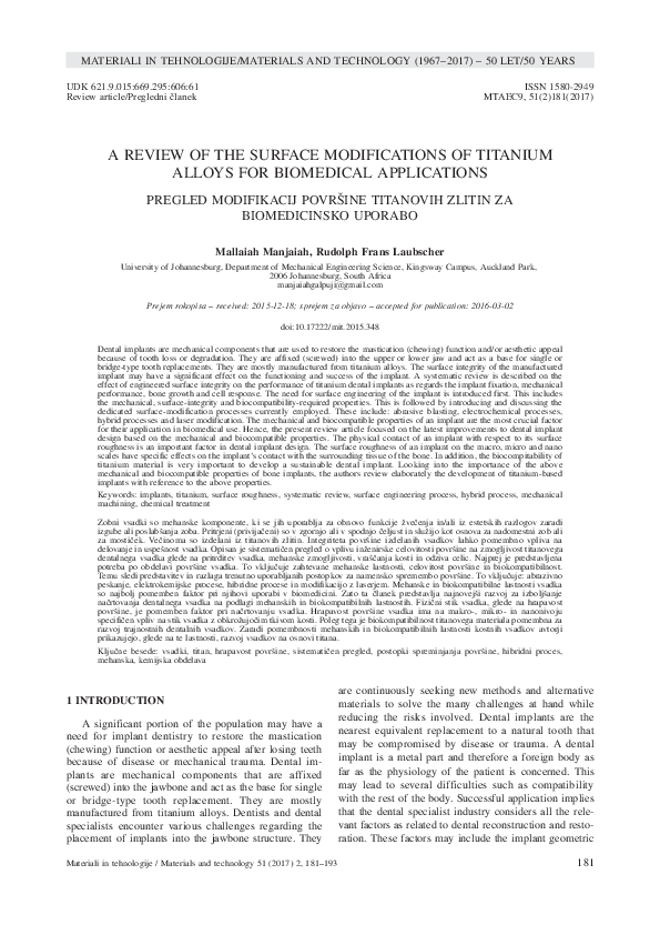 (PDF) M. Manjaiah, R. F. Laubscher: A Review of the Surface ...