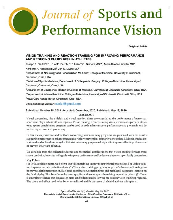 (PDF) Vision Training and Reaction Training for Improving Performance ...