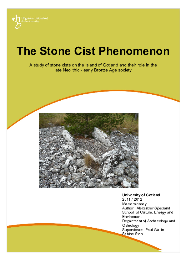 (PDF) The Stone Cist Phenomenon : a study of stone cists on the island ...