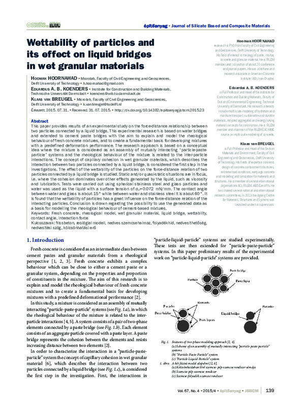 (PDF) Wettability of particles and its effect on liquid bridges in wet ...
