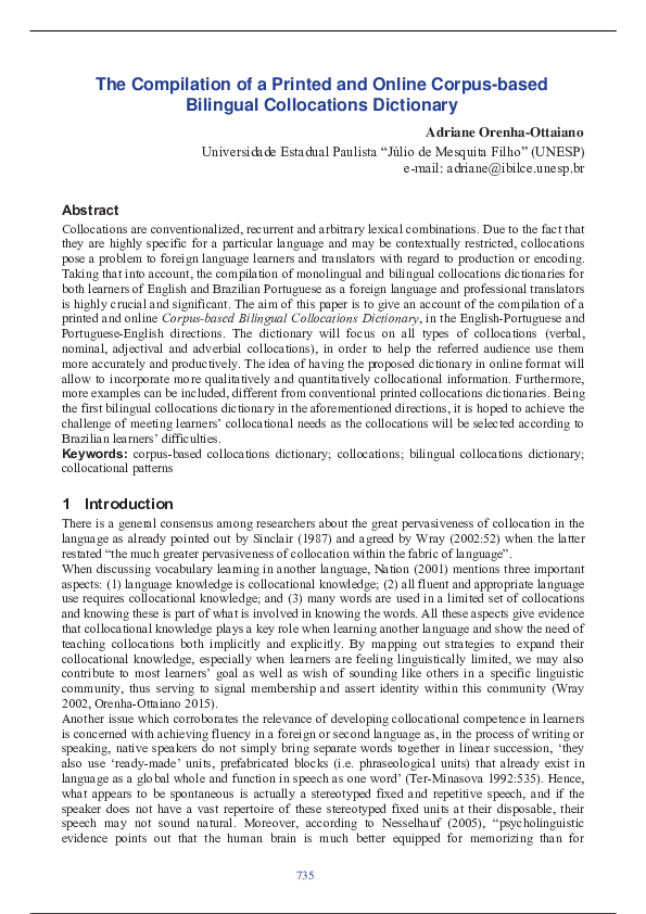 (PDF) The Compilation of a Printed and Online Corpus-based Bilingual ...