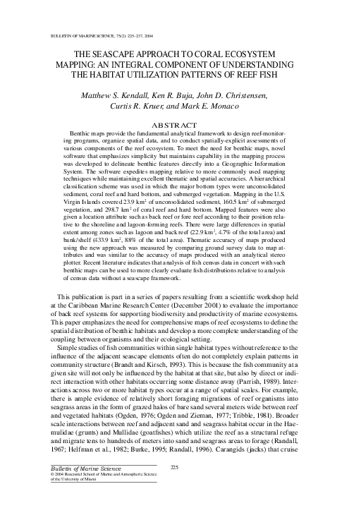 (PDF) The seascape approach to coral ecosystem mapping: an integral component of understanding ...