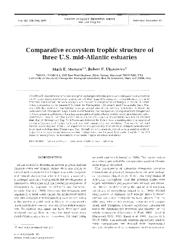 (PDF) Comparative ecosystem trophic structure of three U.S. mid ...