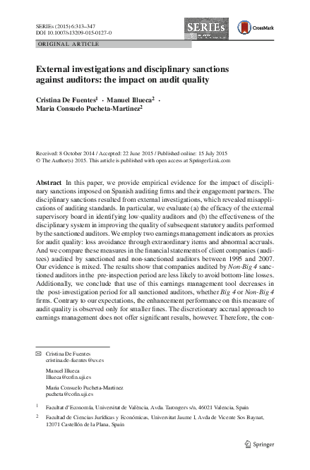 (PDF) External investigations and disciplinary sanctions against ...