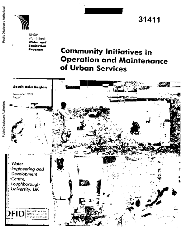 (PDF) Community initiatives in operation and maintenance of urban services