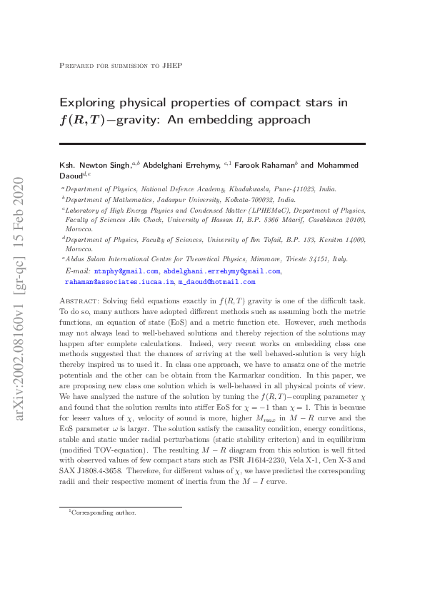 (PDF) Exploring physical properties of compact stars in f(R,T)-gravity ...
