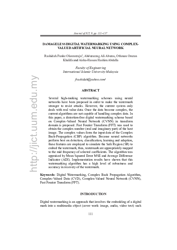 (PDF) Using Complex-Valued Artificial Neural Network