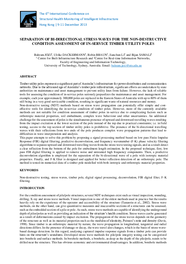 (PDF) Separation of bi-directional stress waves for the non-destructive ...