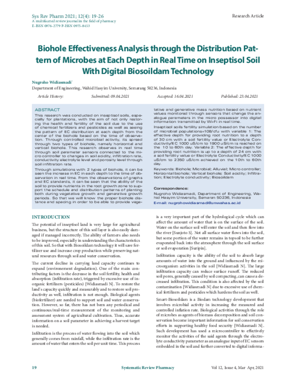 (PDF) Biohole Effectiveness Analysis through the Distribution Patternof ...