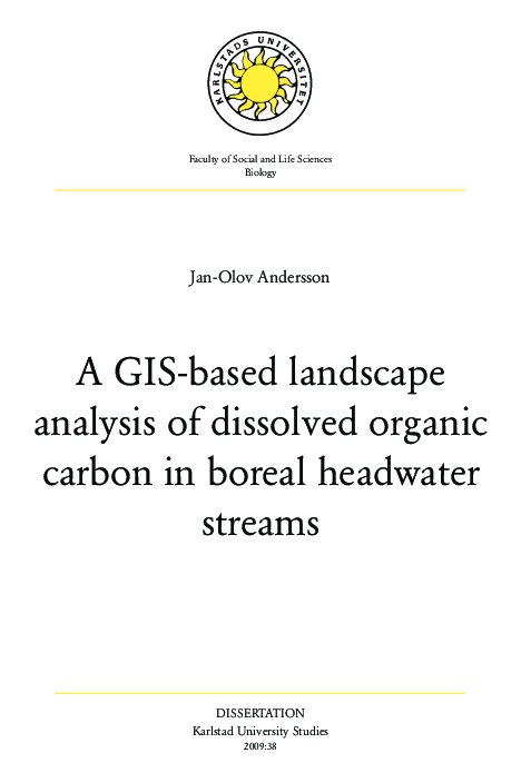 (PDF) A GIS-based landscape analysis of dissolved organic carbon in boreal headwater streams