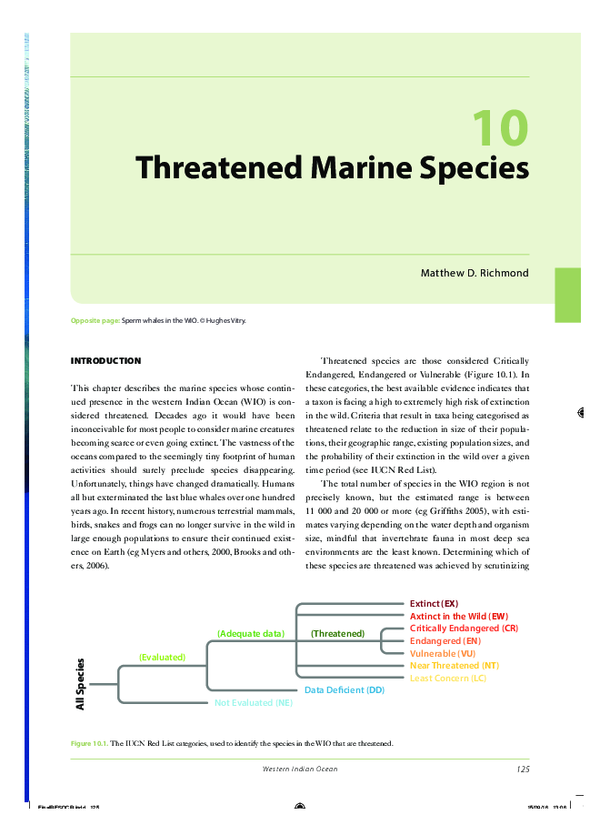 (PDF) Threatened marine species