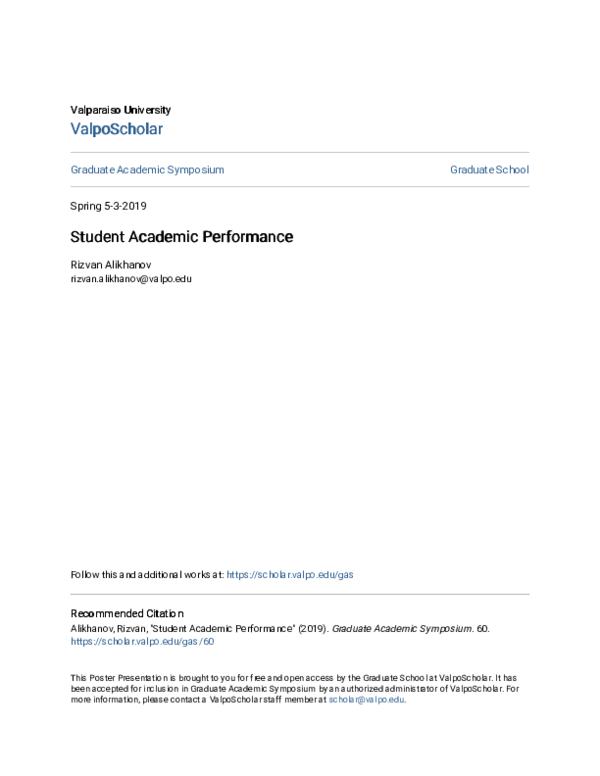 (PDF) Student Academic Performance