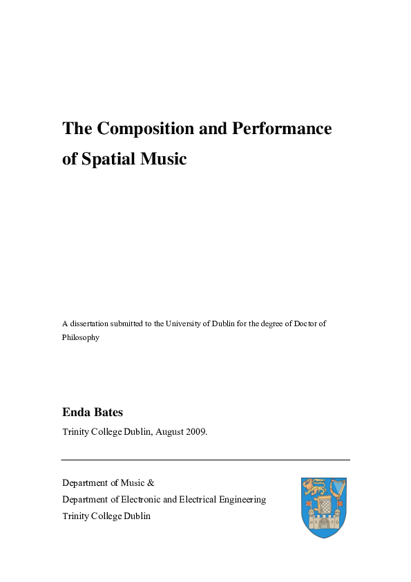 (PDF) The composition and performance of spatial music
