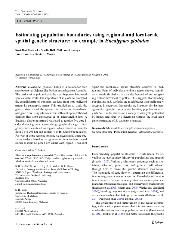 (PDF) Estimating population boundaries using regional and local-scale ...