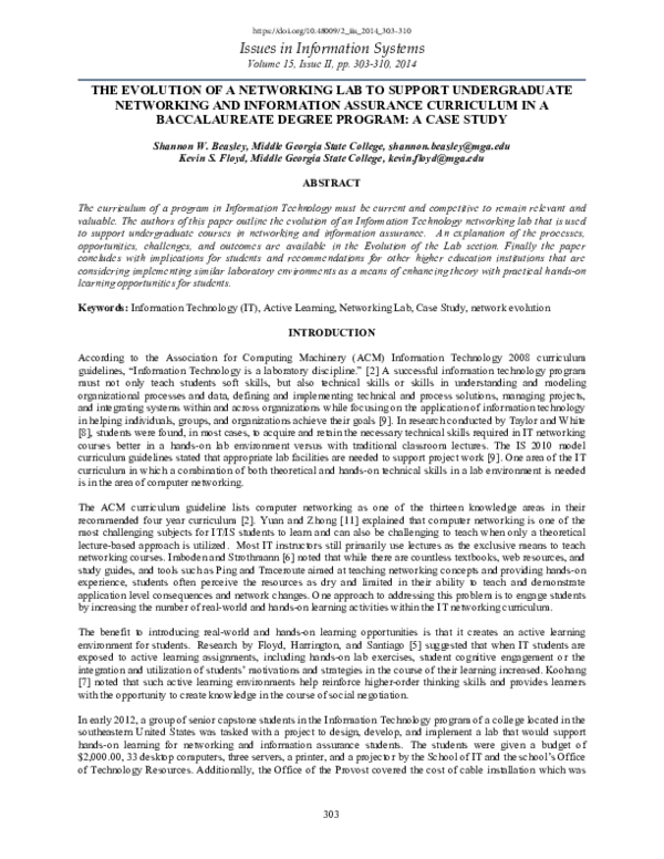 (PDF) The Evolution of a Networking Lab to Support Undergraduate ...