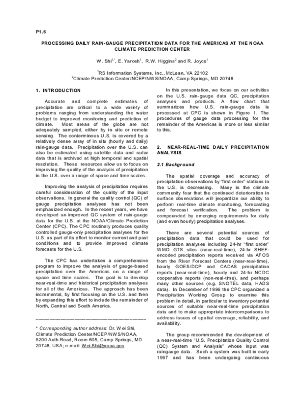 (PDF) P 1 . 6 Processing Daily Rain-Gauge Precipitation Data for the ...