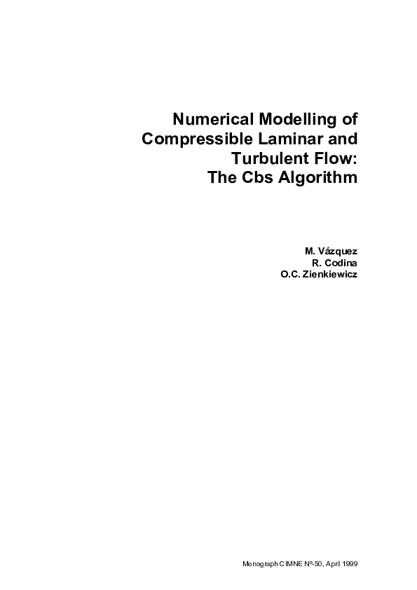(PDF) Numerical modelling of Compressible Laminar and Turbulent Flow ...