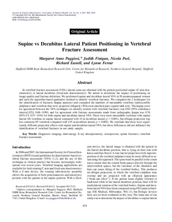 (PDF) Impact of Patient Positioning in VFA Outcomes