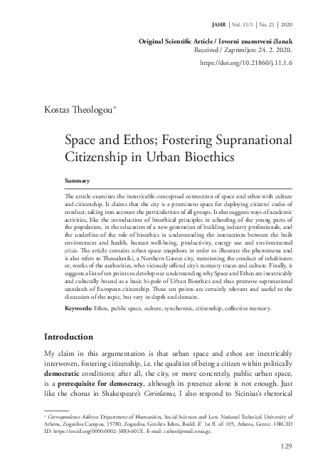(PDF) Space and ethos