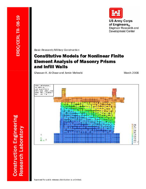 (PDF) Constitutive Models for Nonlinear Finite Element Analysis of Masonry Prisms and Infill Walls