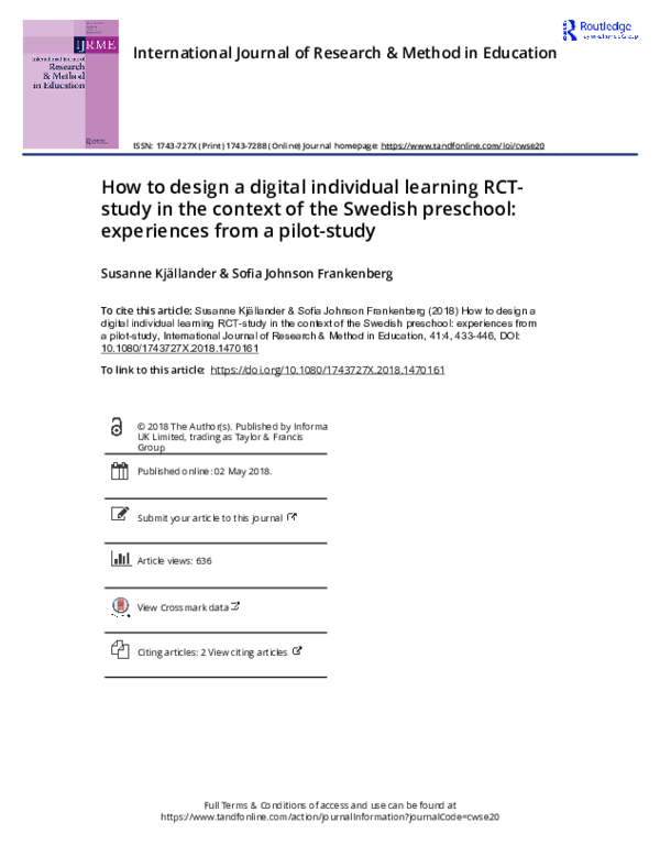 (PDF) How to design a digital individual learning RCT-study in the ...